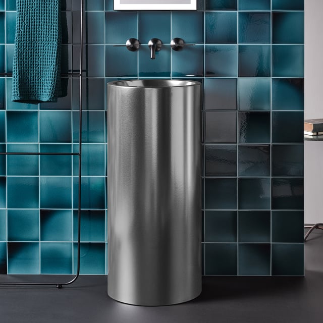 LAUFEN FORM lavabo a pavimento metallic dark iron/cromo ...