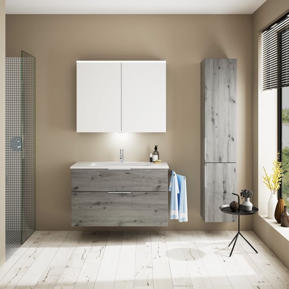 Burgbad Eqio Armoire de toilette, 2 portes montage en applique, aspect ...