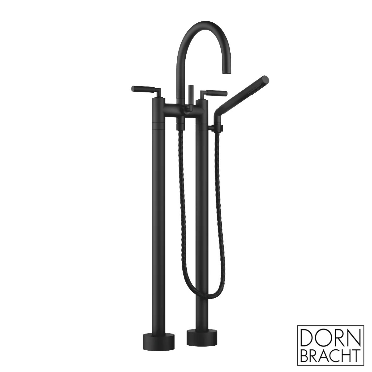 Dornbracht Tara. Robinetterie de baignoire au sol, Mélangeur noir mat ...