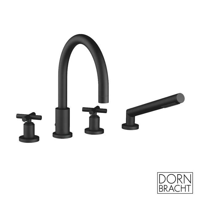 Dornbracht Tara. Robinetterie sur gorge de baignoire, Mélangeur noir ...