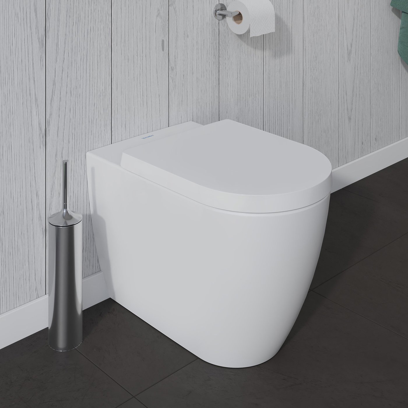 Duravit ME by Starck WC au sol, carénage jusqu’au mur avec DuraShield ...