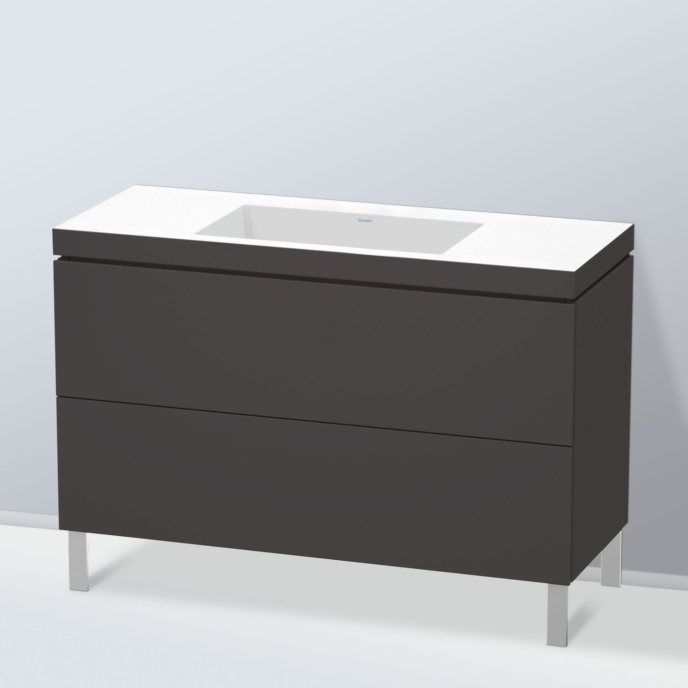 Duravit L-Cube Meuble avec vasque Vero Air, 2 tiroirs graphite ultra ...