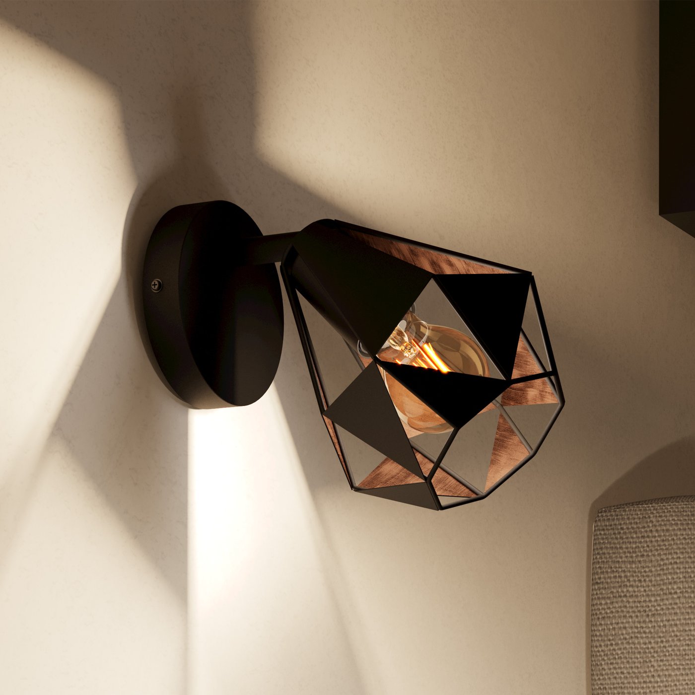 Eglo CARLTON 7 Applique murale, E27 noir/cuivre - 43715 | REUTER