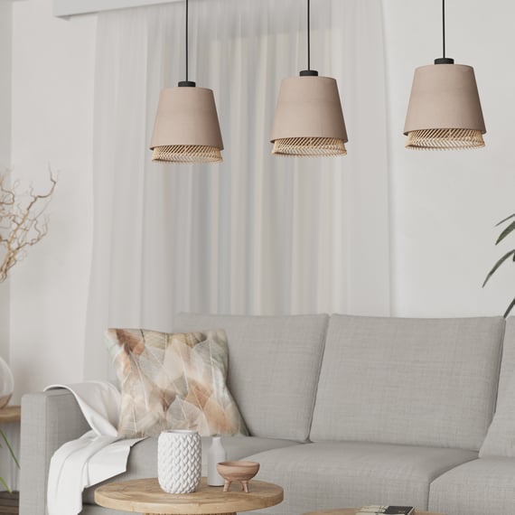 Eglo TABLEY Suspension, E27 naturel/marron - 43976 | REUTER