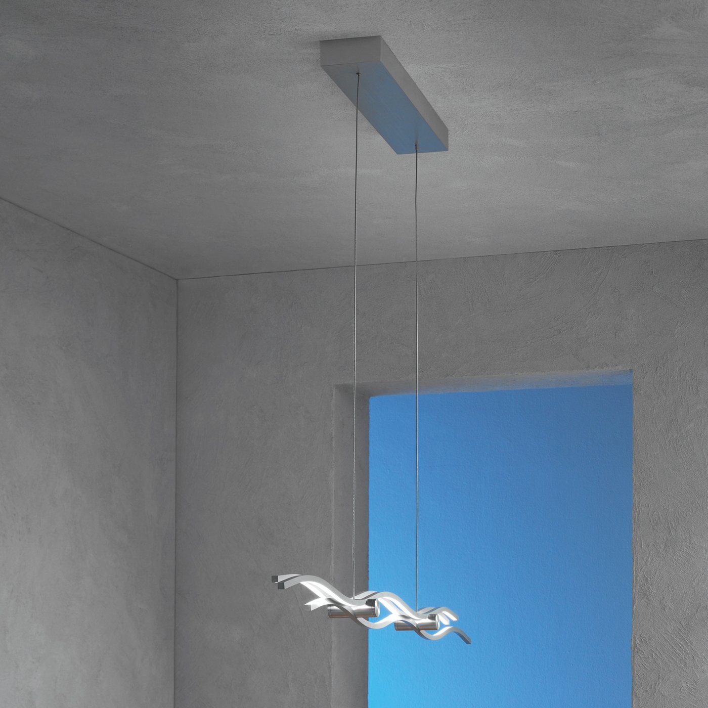 Escale Silk Suspension LED avec Dimm-To-Warm aluminium - 40160200 | REUTER