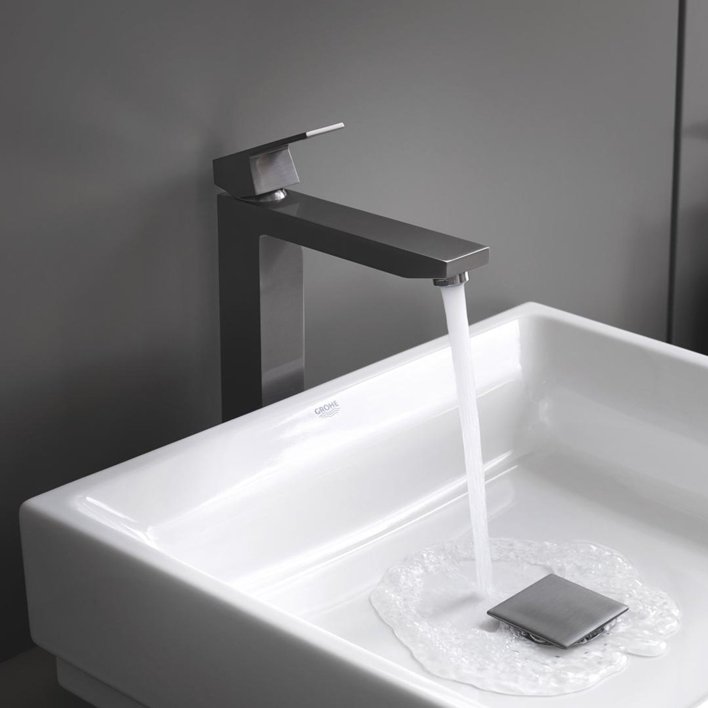Grohe Eurocube Mitigeur de lavabo à bec haut XL-Size avec EcoJoy, hard ...