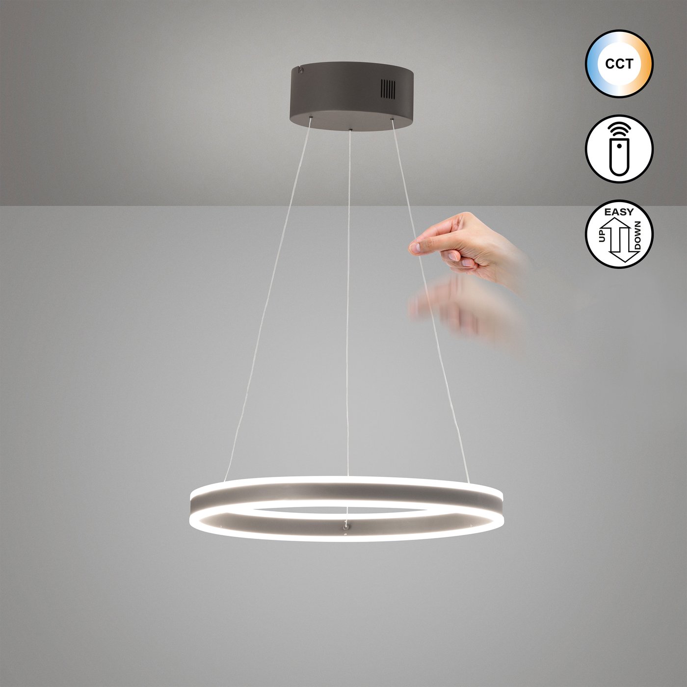 Fischer & Honsel Silvio Pendelleuchte, LED, Up & Downlight dimmbar ...