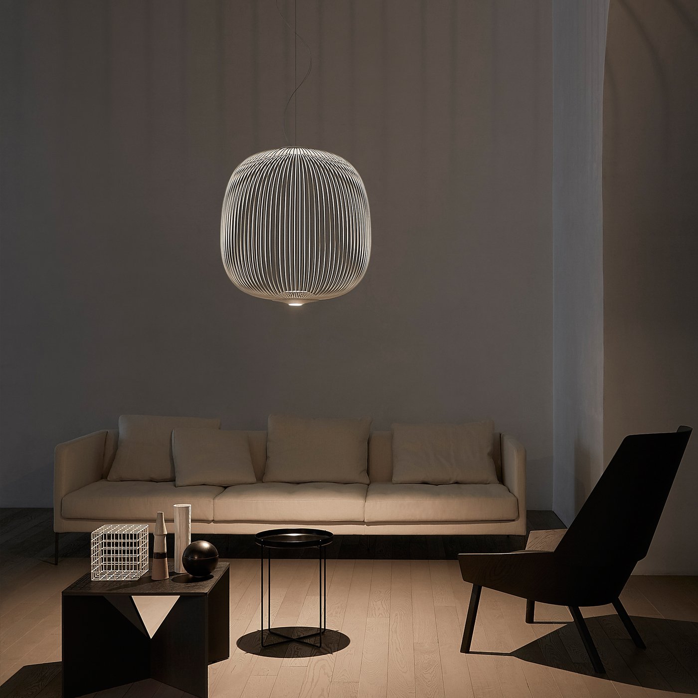 Foscarini Spokes 2 Suspension LED intensité lumineuse variable, blanc ...