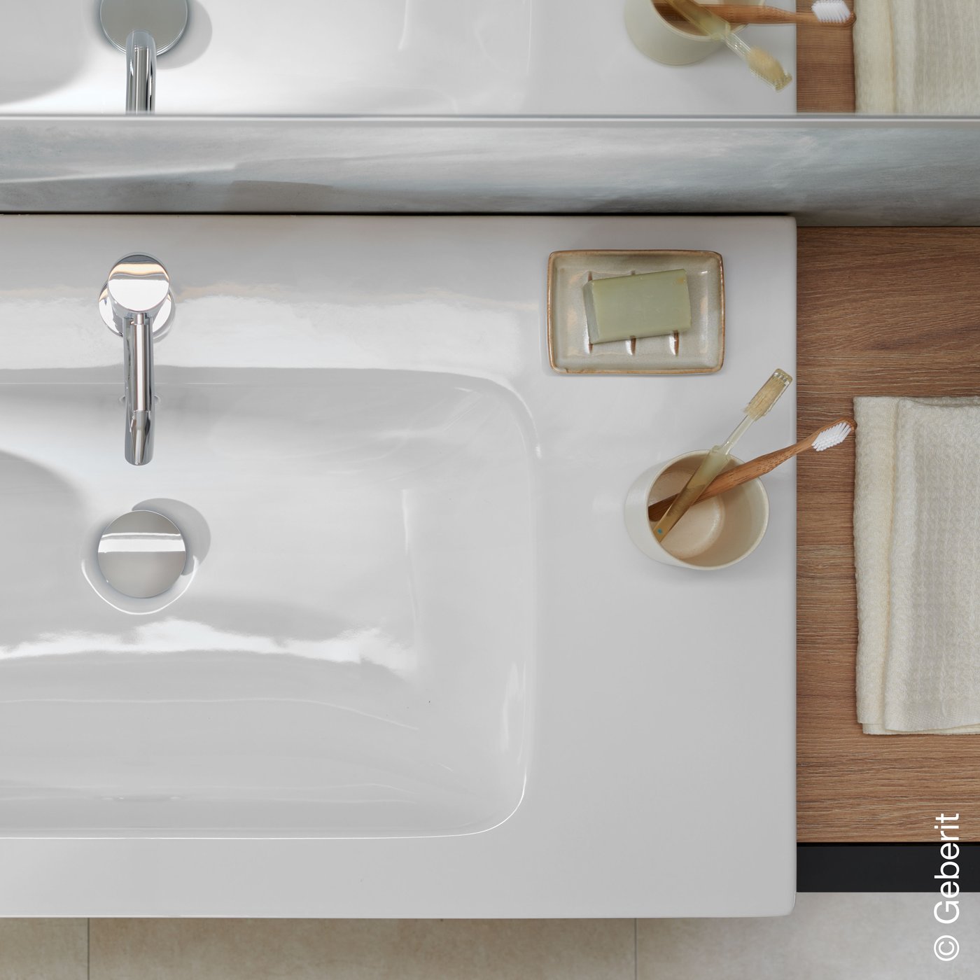 Geberit iCon Lavabo mural avec KeraTect, blanc - 501839002 | REUTER