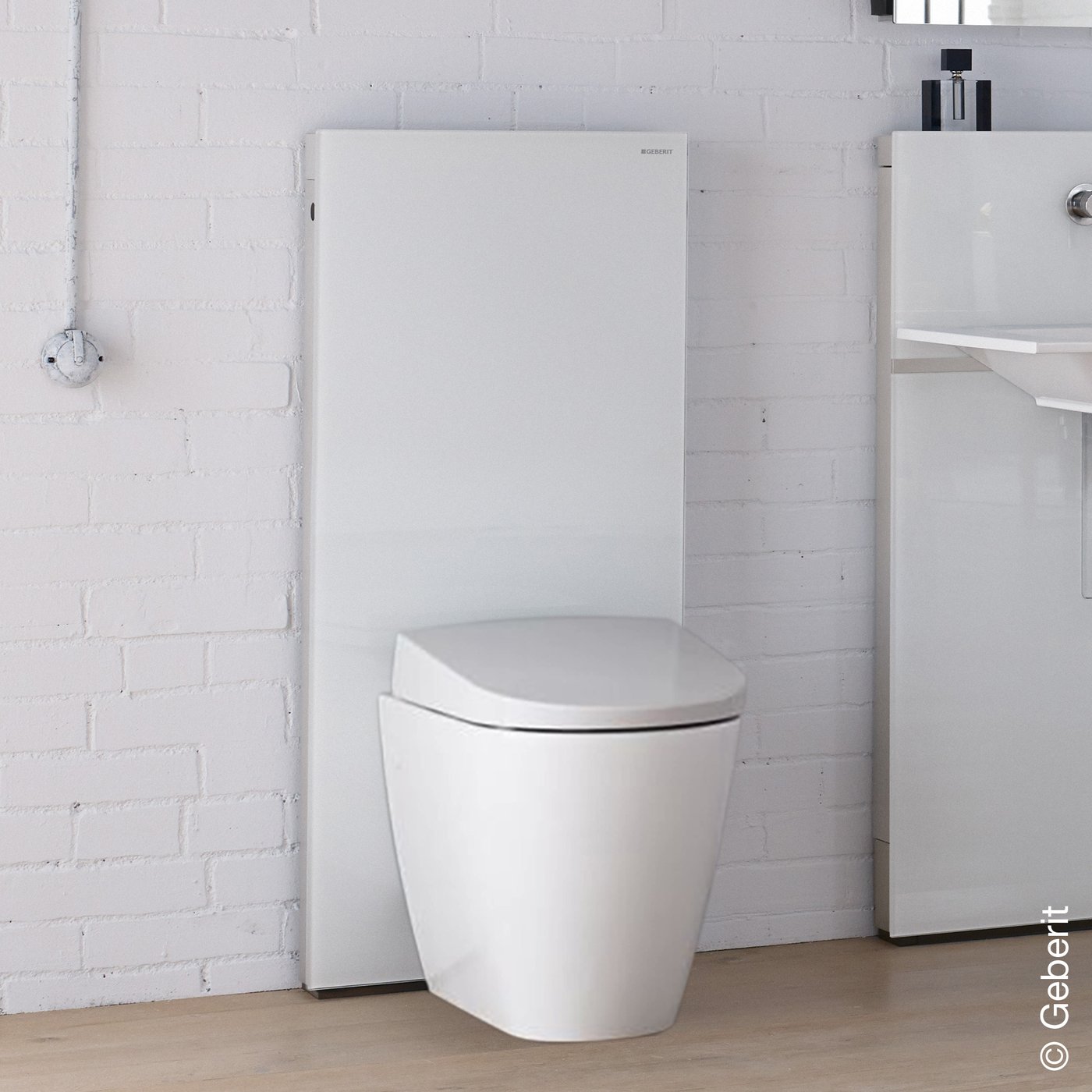 Geberit Monolith Module sanitaire pour cuvette au sol blanc/aluminium ...