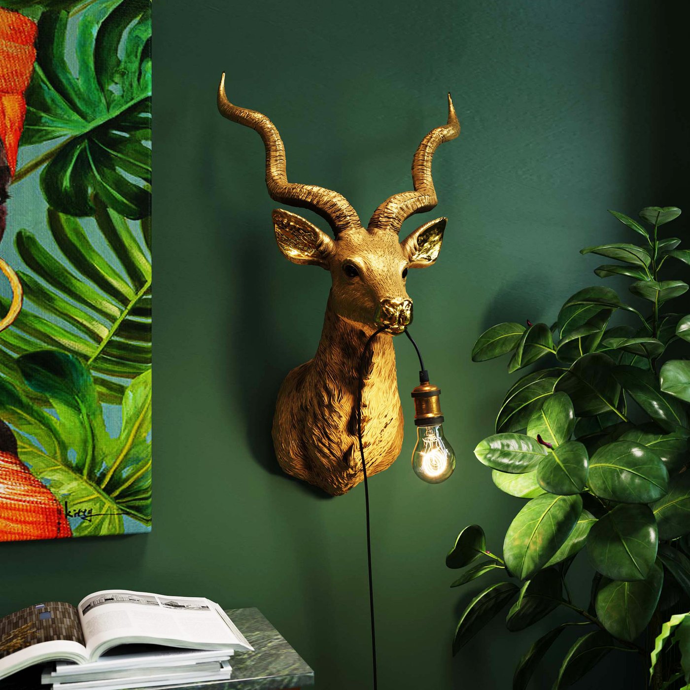 KARE Design Animal Goat Applique murale, E27 or - 53713 | REUTER