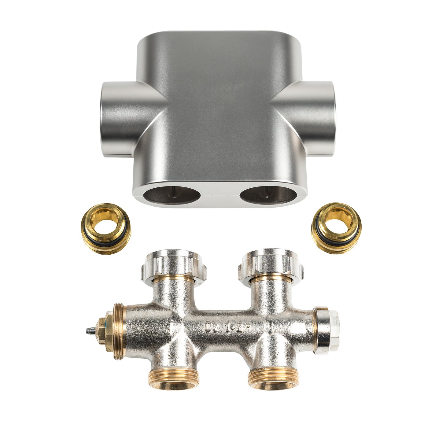 Kermi Universal Bloc de robinet aspect acier inoxydable - ZV00400003 ...