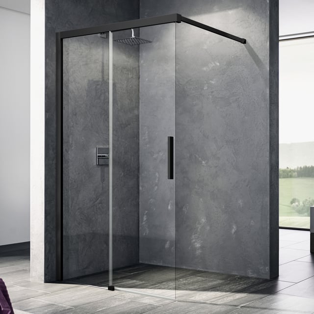 Kermi Nica walk in, con elemento scorrevole con KermiClean, chiaro ...