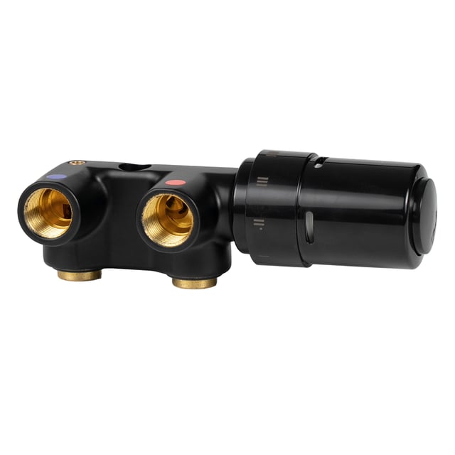 Kermi Universal Bloc de robinet, avec tête thermostatique noir ...