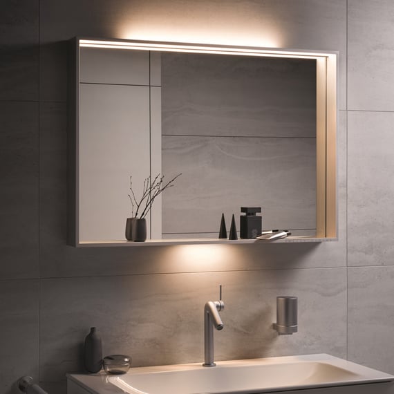 Keuco X-Line Spiegel mit Spiegelheizung, inox seidenmatt - 33298293003 ...