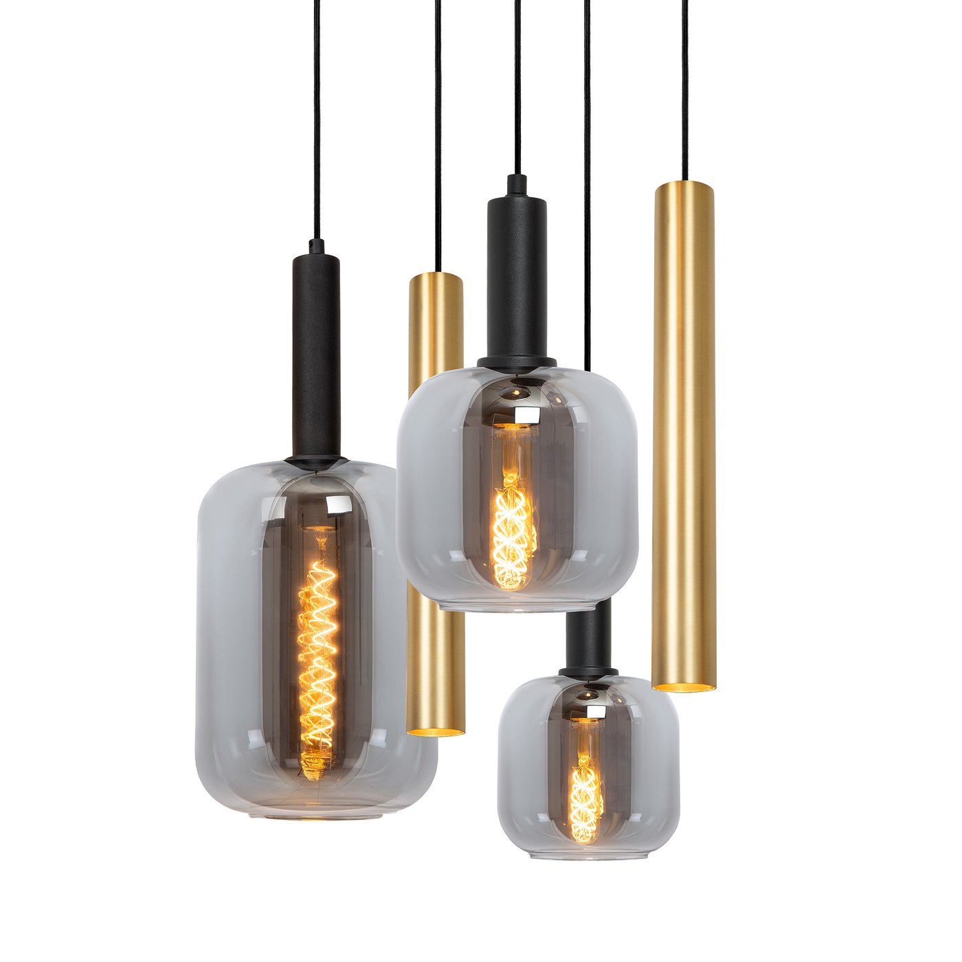 Lucide JOANET Suspension E27 intensité lumineuse variable, laiton/or ...
