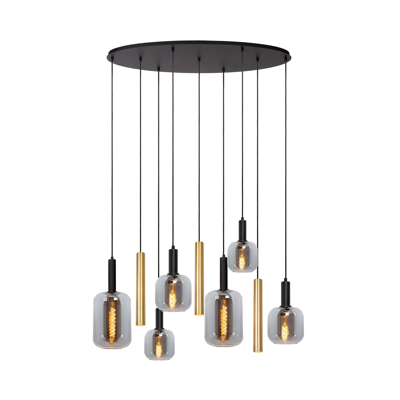 Lucide JOANET Suspension E27 intensité lumineuse variable, laiton/or ...