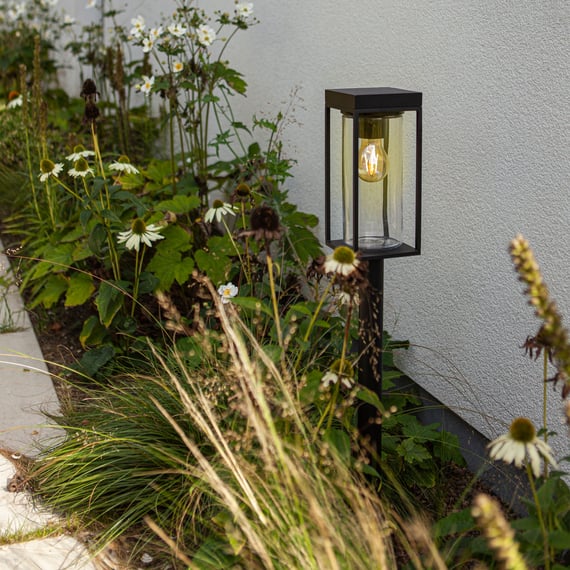 Lutec FLAIR Solar lampada a bitta, E27, 1 luce dimmerabile, nero/chiaro ...