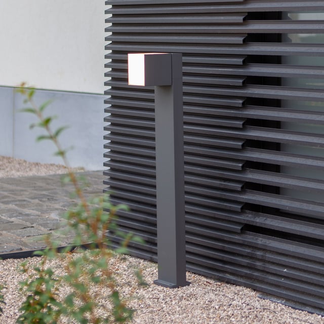 Lutec Cuba Borne lumineuse sur socle LED 1 source lumineuse anthracite ...