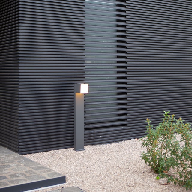 Lutec Cuba Borne lumineuse sur socle LED 1 source lumineuse anthracite ...