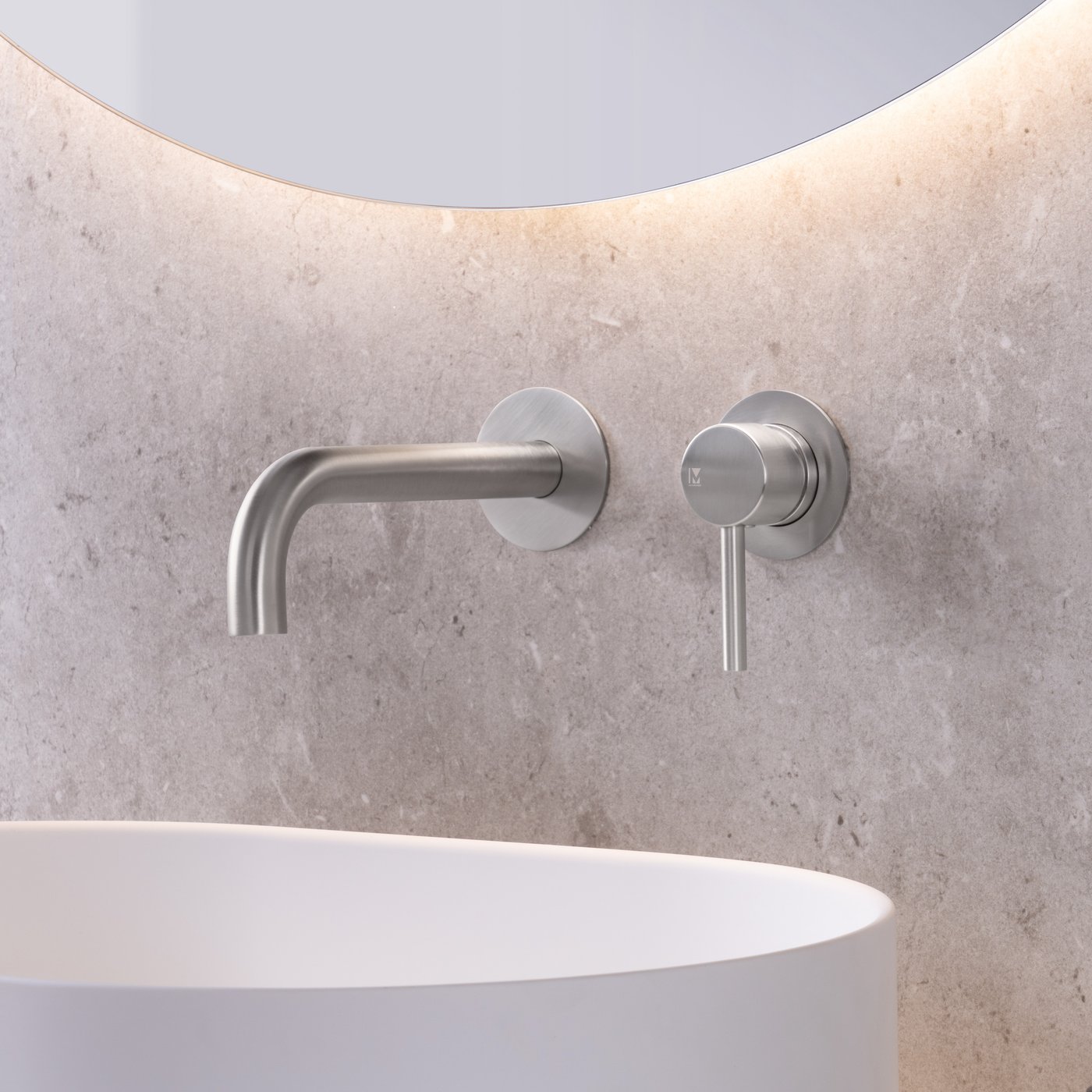 Mariner Logica Inox Mitigeur mural de lavabo en acier inoxydable ...