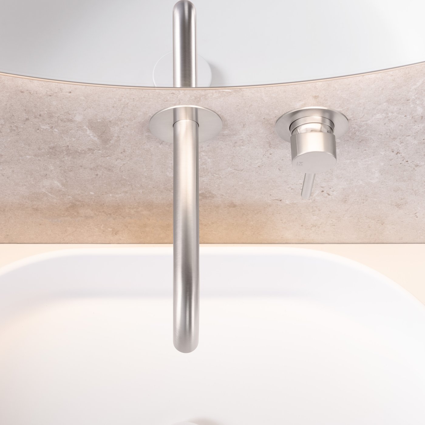 Mariner Logica Inox Mitigeur mural de lavabo en acier inoxydable ...