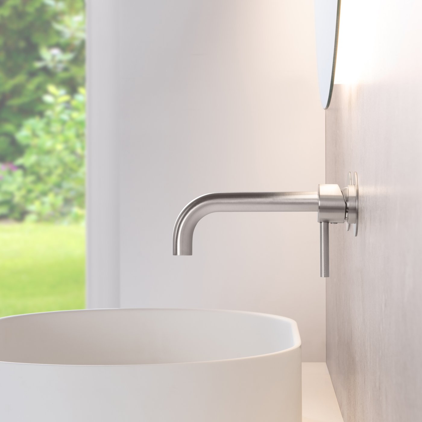 Mariner Logica Inox Mitigeur mural de lavabo en acier inoxydable ...