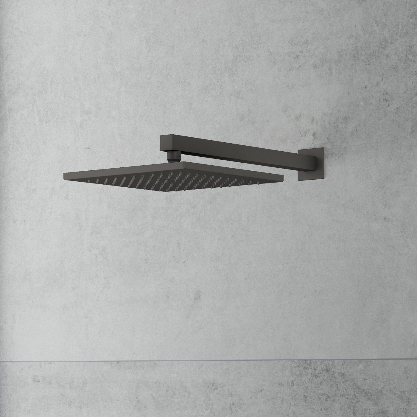 Mariner Set de douche de tête carrée en acier inoxydable graphite mat ...