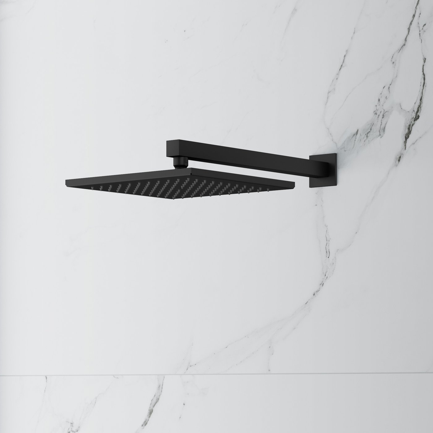Mariner Set de douche de tête carrée en acier inoxydable noir mat ...