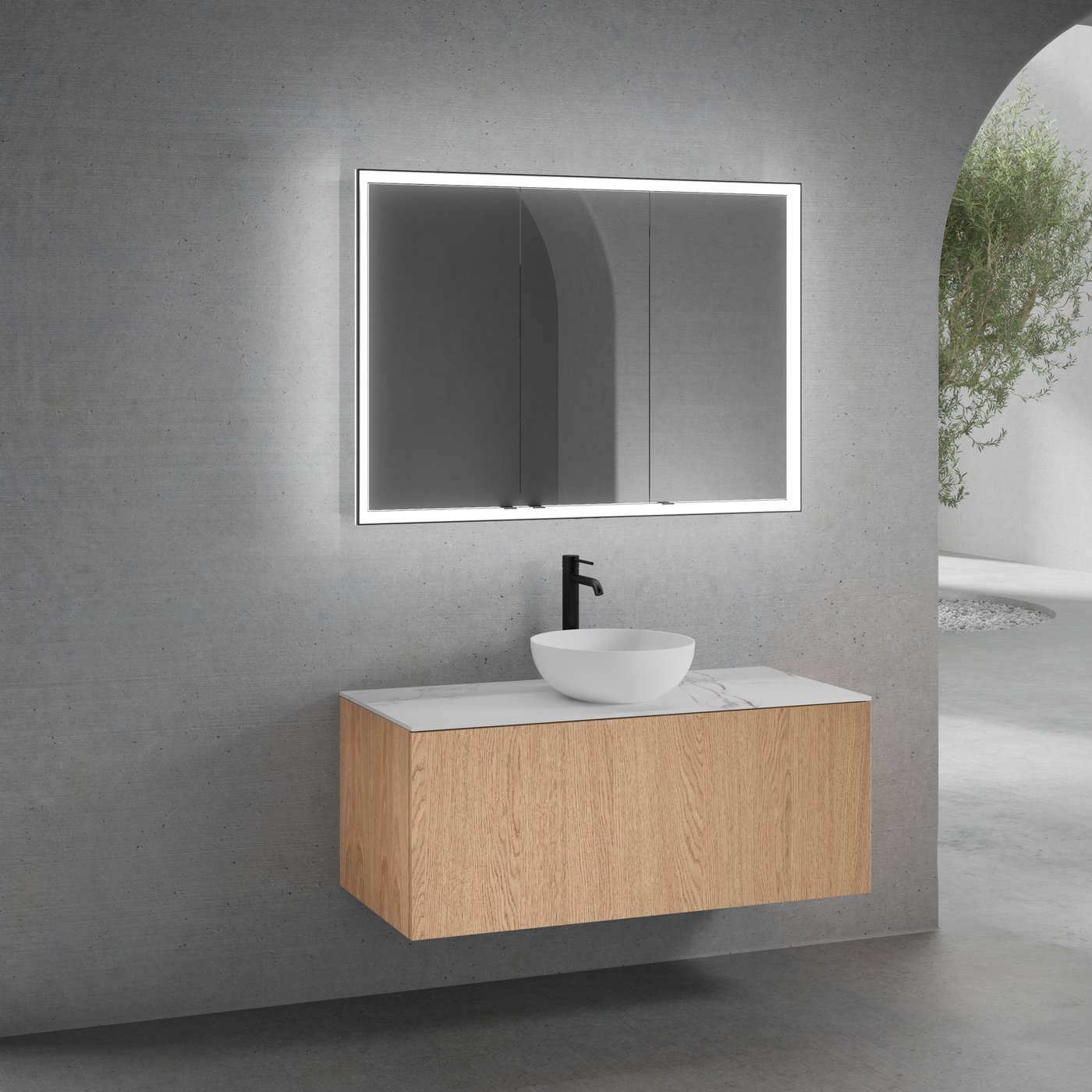 neoro n50 mobile La: 120 cm con 1 scomparto estraibile, con frontale in ...