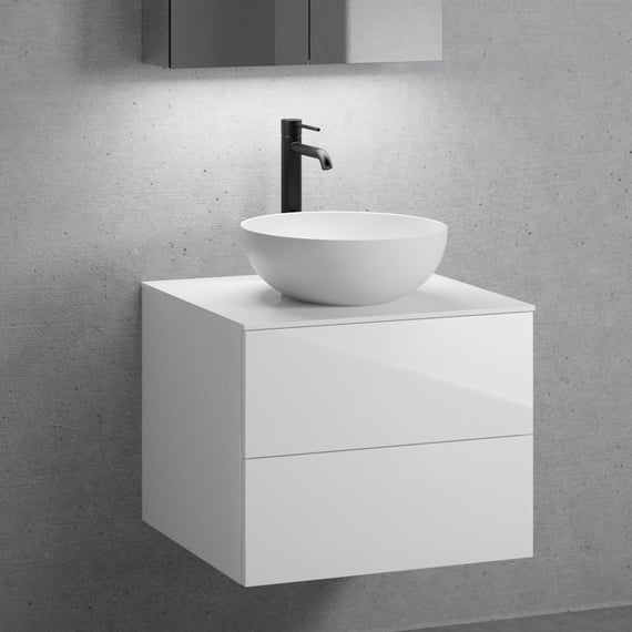 neoro n50 mobile La: 60 cm con 2 estraibili, lavabo Ø 40 bianco opaco ...