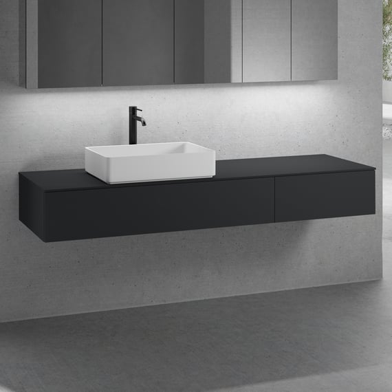 neoro n50 sistema mobili La: 180 cm con 2 scomparti estraibili, lavabo ...