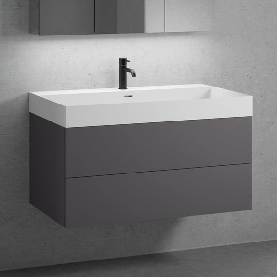 neoro n50 mobile La: 100 cm con 2 scomparti estraibili, lavabo con 1 ...
