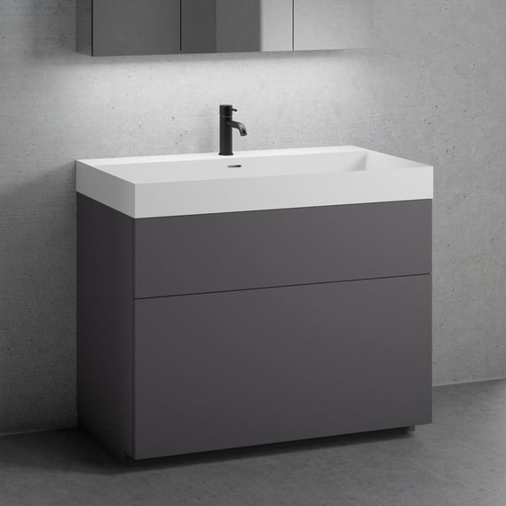 neoro n50 mobile La: 100 cm con 2 scomparti estraibili, lavabo con 1 ...
