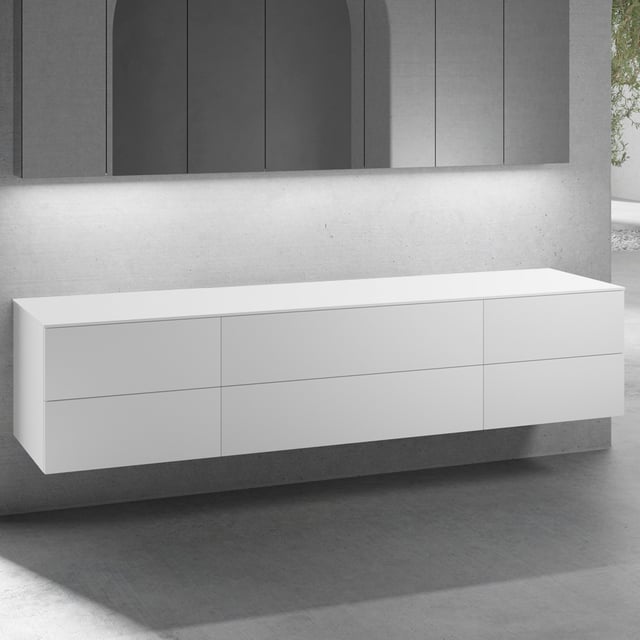 neoro n50 mobile La: 220 cm con 6 scomparti estraibili bianco opaco - 2 ...