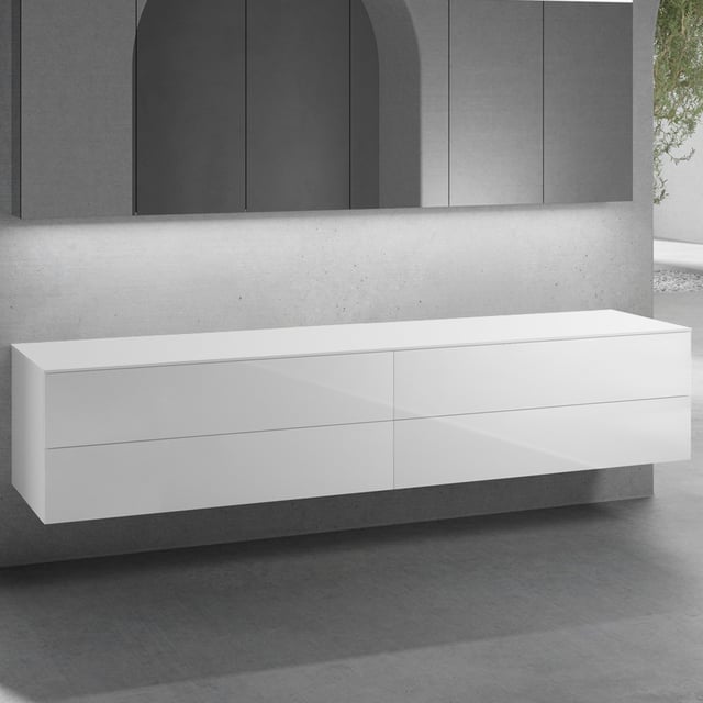 neoro n50 mobile La: 240 cm con 4 scomparti estraibili bianco finitura ...