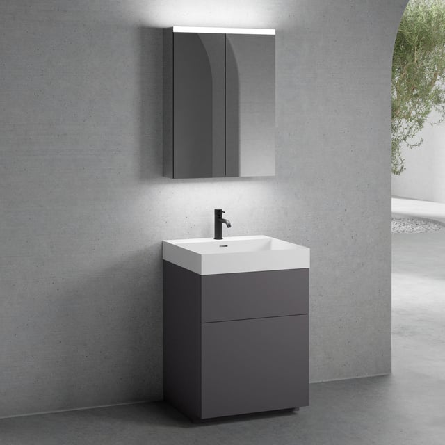 neoro n50 mobile La: 60 cm con 2 estraibili, lavabo con 1 foro per ...