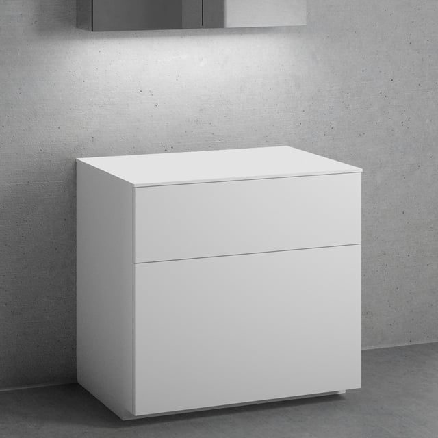 neoro n50 mobile La: 80 cm con 2 scomparti estraibili bianco opaco ...