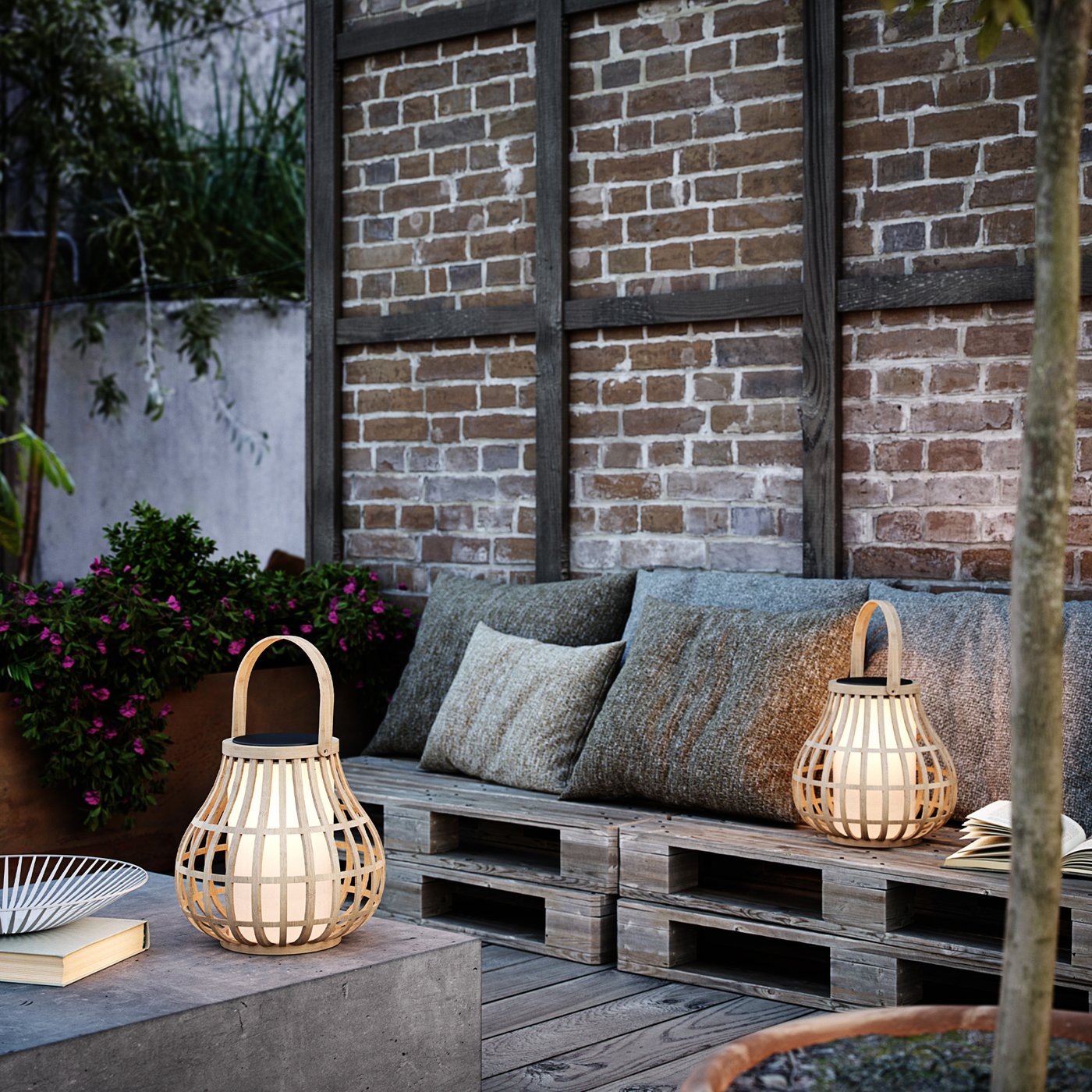 nordlux Leo Solar Lampe de table LED bambou - 2118095062 | REUTER