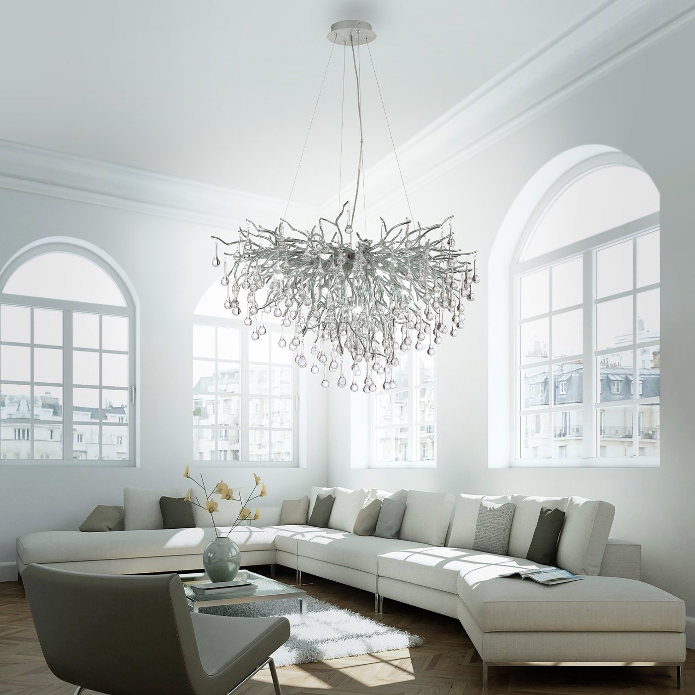 Paul Neuhaus Icicle lampa wisząca, G9 z funkcją ściemniania, kolor ...