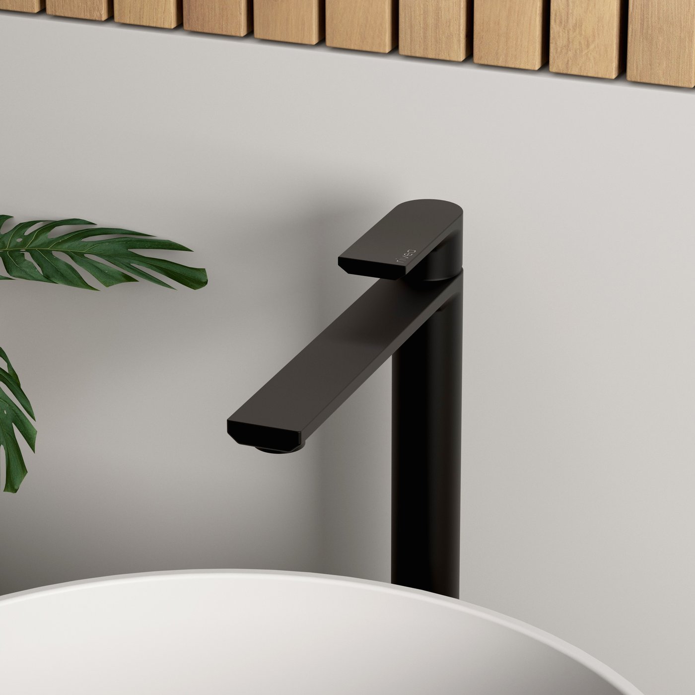 rivea Dia Mitigeur de lavabo à bec haut noir mat - BR2043MB | REUTER