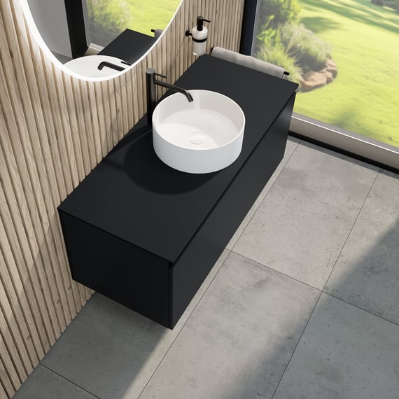 rivea Dia Meuble sous-vasque l: 120 cm, 1 tiroir, vasque Ø 38 cm ...