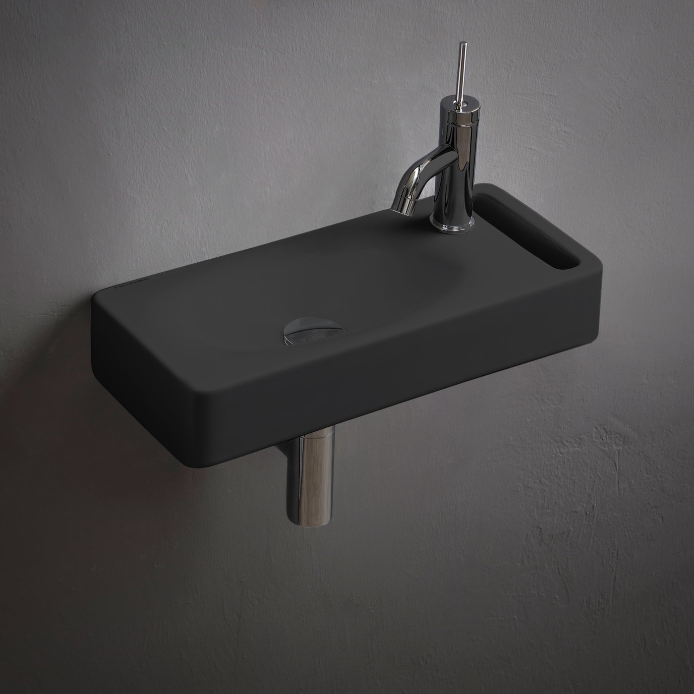 Scarabeo Hung Lave-mains noir mat - 151149 | REUTER