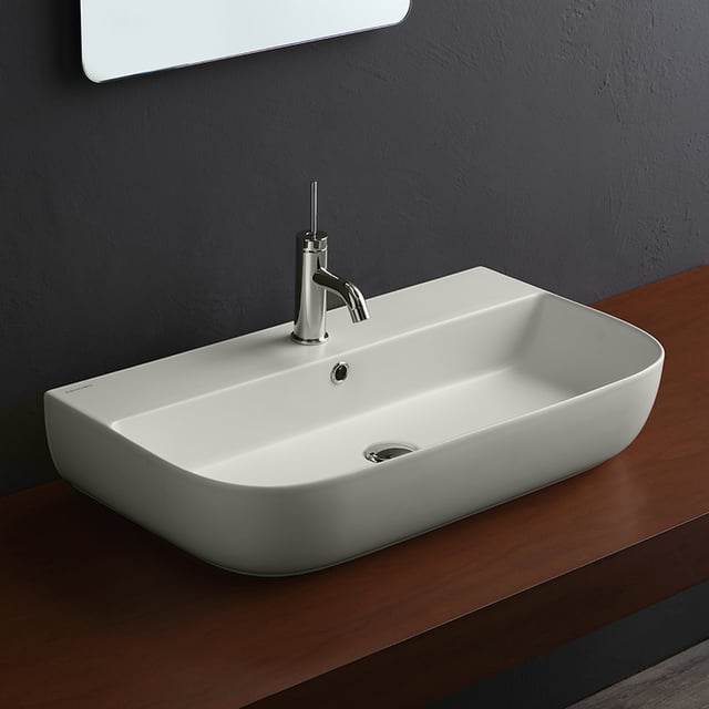 Scarabeo Glam Lavabo mural avec BioKer, blanc mat - 181241BK | REUTER