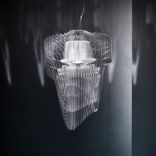 Slamp Aria lampada a sospensione, E27 dimmerabile, trasparente ...