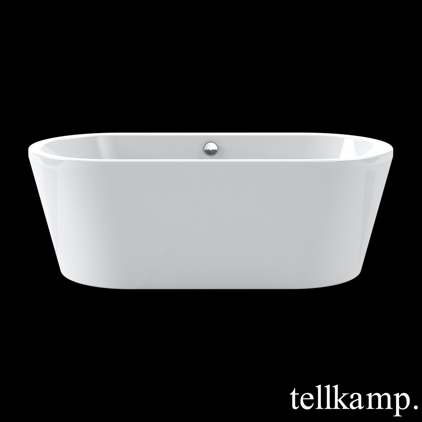 Tellkamp Easy Baignoire ovale en îlot blanc brillant, tablier blanc ...