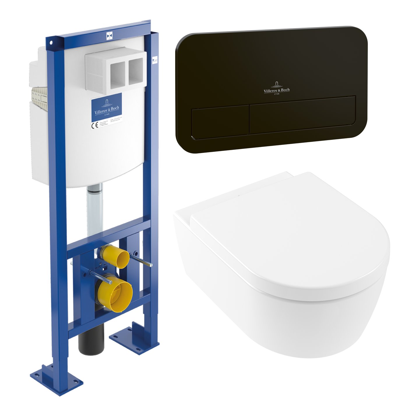 Villeroy & Boch Avento & ViConnect FR Pack complet WC suspendu, fond ...
