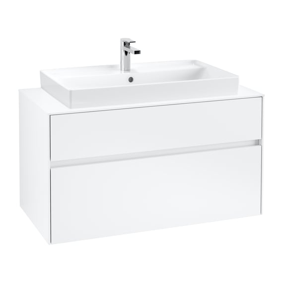 Villeroy & Boch Collaro Waschtischunterschrank, 2 Auszüge weiß matt ...
