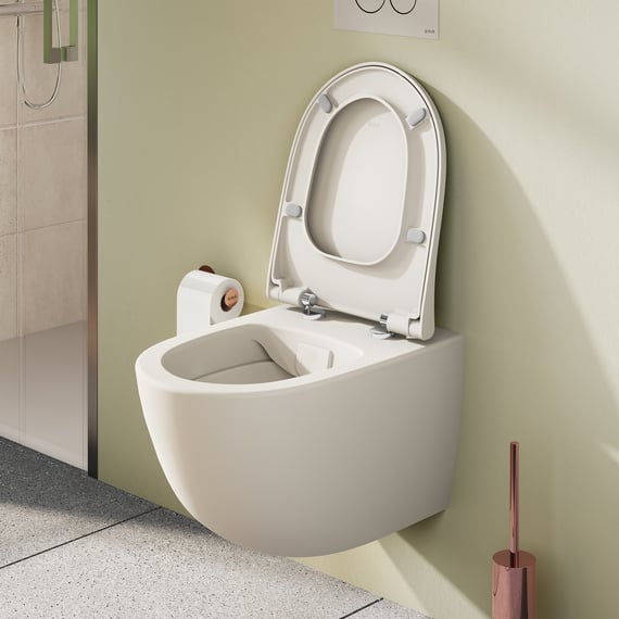 VitrA Sento Abattant WC avec frein de chute & amovible, taupe mat - 130 ...