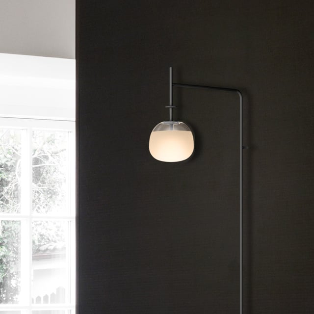 VIBIA Tempo Wandleuchte, LED mit Zuleitung, oval dimmbar, teilsatiniert ...